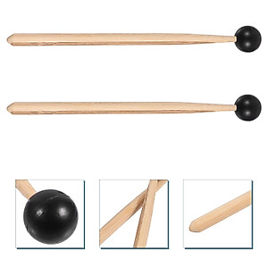 1 Pair Rubber Xylophone Mallet Percussion with Wood Handle Mallets Percussion Sticks Rubber Mallets Sticks with Wood Handle