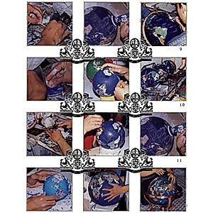 14" BLACK ONYX GEMSTONE GLOBE with Silver Stand