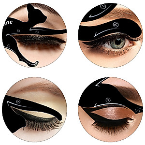 TailaiMei Eyeliner Stencils, Matte PVC Material Smoky Eyeshadow Applicators Guide Template Tool