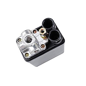 Central Pneumatic Air Compressor Pressure Switch Control Valve With 1/4"PT Thread Safety Pressure Relief Valve,Replacement Parts 90-120 PSI 4 Port 240V Air Compressor Pressure