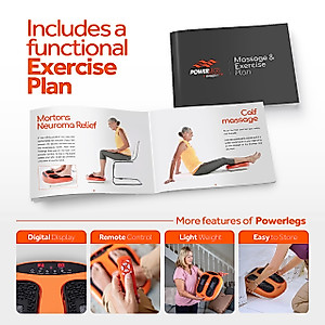 Power Legs Electric Foot Massager Machine with Remote Control, Adjustable Speed, Vibration - Calf Massager - Feet Massager for Neuropathy Pain Relief, Plantar Fasciitis, Leg Blood Circulation