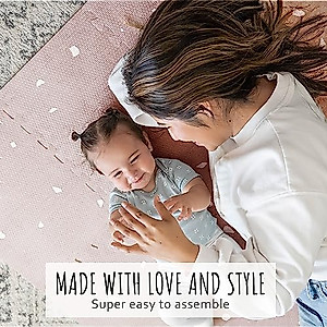 Stylish Baby Play Mat - Soft, Easy to Clean 5.6 x 4 ft. Floor Mat Creates A Safe Play Area for Your Baby Boy or Girl - The Perfect Modern Foam Playmat Fits Nicely with Your Kids Playroom Or Home Decor