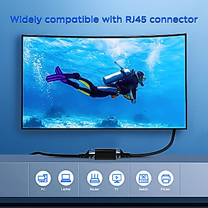 QINGLER RJ45 Cat6 Coupler Ethernet Extender Connector, 10 Pack in line Coupler Cat7 Cat6 Cat5e Cat5 Ethernet Cable Extender Female to Female Black