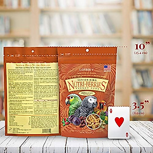 LAFEBER'S Senior Bird Nutri-Berries Pet Bird Food, Made with Non-GMO and Human-Grade Ingredients, for Parrots, 10 oz