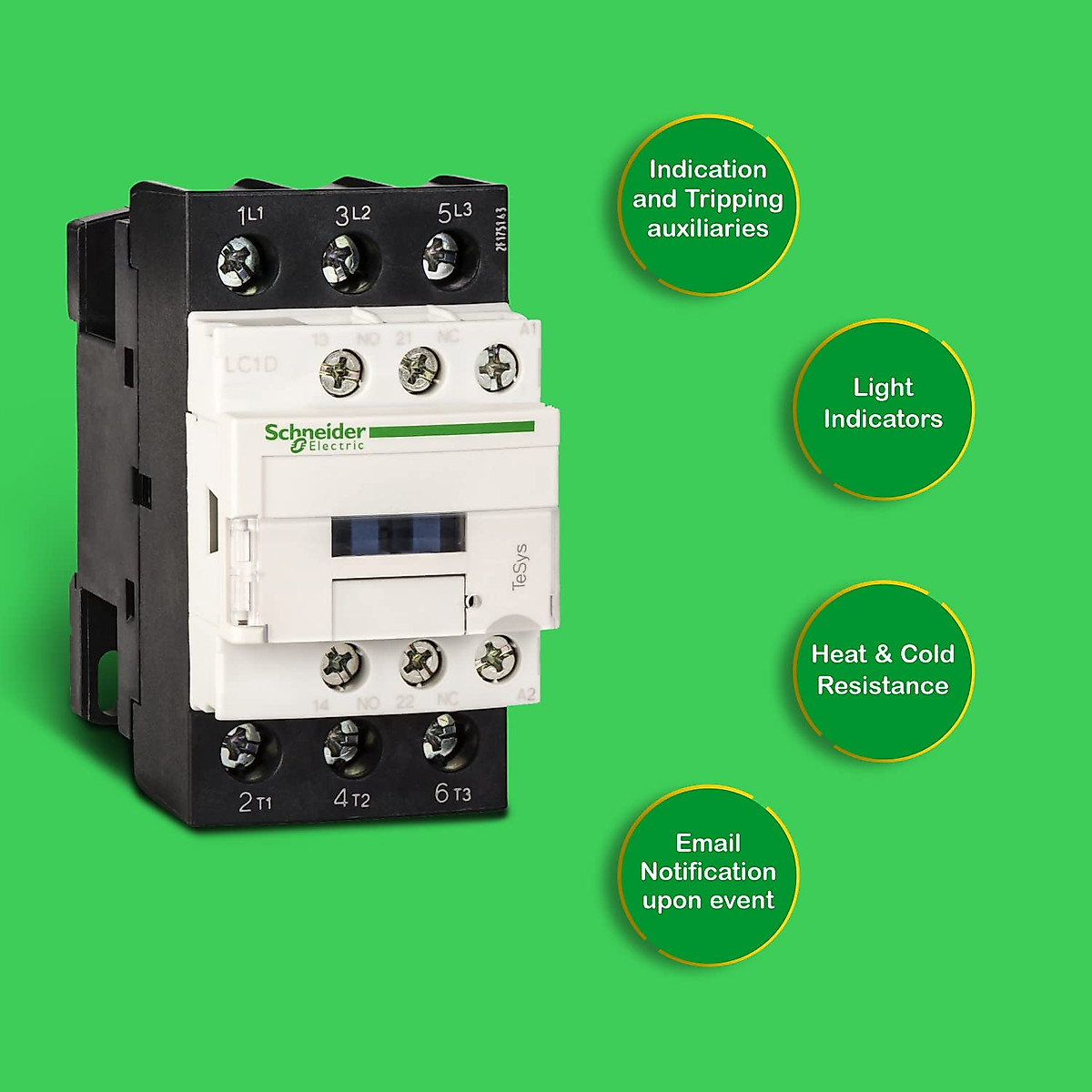 SCHNEIDER ELECTRIC LC1D32M7 IEC Magnetic Contactor,220V Coil,32A