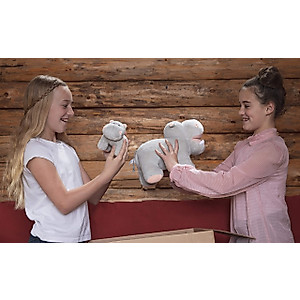Mother and Baby Hippo Plush Toy Set | Super Soft Hippo Stuffed Animals | Cute Plushies for Kids' Bedroom | 17-In Safari Stuffed Animals for Girls & Boys | Hippo Stuffed Animal Toys by Exceptional Home