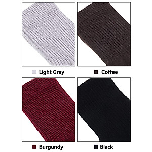 SATINIOR Fingerless Gloves for Women Half Finger Typing Gloves with Long Wrist Cuff Winter Knit Fingerless Mittens for Women (Black, Red, Light Grey, Coffee, 4 Pairs)