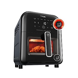 T-fal Infrared Air fryer, Premium Infra-heat Technology, 7 in 1, Extra Crispy, Fast Heat-up, 6.3 Quart, 1550W, Digital Touch screen, Black