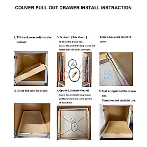 COUVER Pull Out Soft Close Cabinet Organizer, Wood Drawer Slide Out Shelves for Kitchen, 16.5"(W) x 21.25"(D) X 4"(H), Soft-Close Rail with Spacer, Side Mount, Bottom Mount