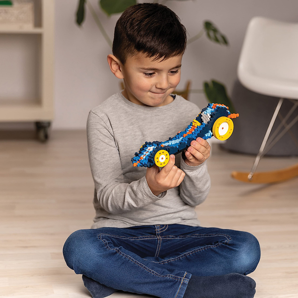 PLUS PLUS - GO! Desert Dragster - 275 Pieces - Model Vehicle Building Stem/Steam Toy, Interlocking Mini Puzzle Blocks for Kids