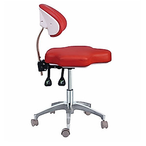 Doc.Royal Dental Mobile Chair Medical Doctor's Stools with Backrest PU Leather Model (red)