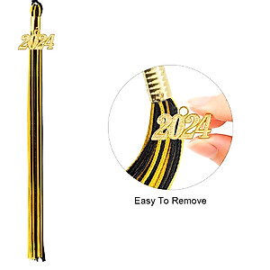 2024 Graduation Tassel, Tassel for Graduation Cap 2024, Graduation Cap Decorations, Charm Graduation Party Decorations 2024 Grad Cap Decorations for Graduation Gifts 2024 High School Black Gold