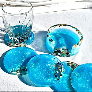 Upgraded 12 Pieces Coaster Resin Molds Set, Funstorm Epoxy Molds Holder Kit with Rectangle Round Coaster molds, Thickened Non-Deformable Material, Silicone Molds for DIY Resin， Home Decoration