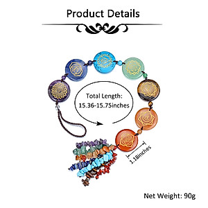 CrystalTears Chakra Stones Crystal Hanging Ornament Reiki Healing Crystals Tassel Car Hanging Accessories Gemstone Wall Window Hanger for Home Indoor Outdoor Decor Meditation Yoga