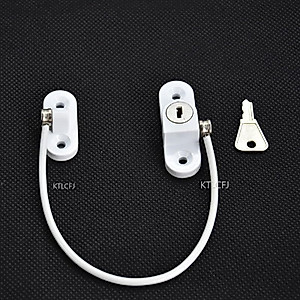 Window Anti-theft Ventilation Limiter Fixed Door and Window Latch Children's Safety Lock Anti-falling Protective Lock - (Color: White)