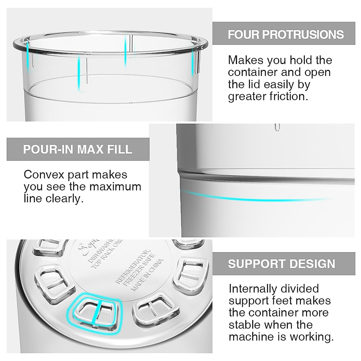 ARCOOLOR Containers Replacement for Ninja Creami Pints and Silicone Lid, 4 Pack, Compatible with NC299AMZ & NC300s Series Ice Cream Maker with E-Cookbook, Airtight & Dishwasher Safe (MIX1)