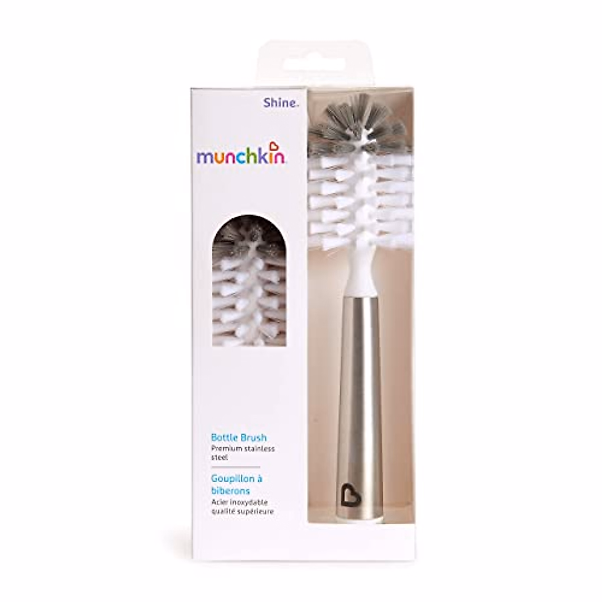 Munchkin® Shine™ Stainless Steel Bottle Brush and Refill Brush Head