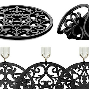 Boxiki Kitchen Silicone Trivet Mat | Trivets for Hot Dishes | Silicone Pads | Silicone Trivets | Silicone Microwave Mats | Pot Mat | Mexican Wall Decor (Black)