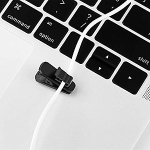 Headphone Clip for Shirt, 1 Inch Length Small Earbud Cord Management Earphone Mount Cable Clothing Clip to Keep Microphone Cord in Place for 1.5mm Diameter Round Wire (12 Pcs/Black)