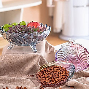 Angoily Glass Salad Bowl Glass Footed Dessert Bowl Vintage Flower Embossed Ice Cream Bowl Trifle Bowl Salad Bowl Candy Cake Bowl for Home Party Wedding 950ml Parfait Bowl