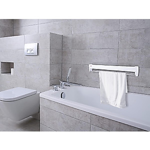 Leifheit 83201 Telefix 70 Wall Mount Retractable Clothes Drying Rack | 5 Drying Rods | White