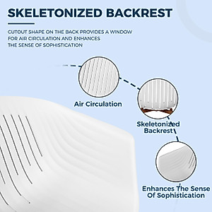 Grand patio Outdoor Dining Chairs Set of 4 Indoor Outdoor Modern Recycled Plastic Dining Chair, Rust Free Frame, Woodgrain Legs, Whale Modeling Design for Kitchen, Dining (Light Gray)