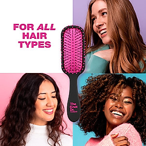 The Knot Dr. for Conair Mini Hair Brush, Wet and Dry Detangler, Removes Knots and Tangles, For All Hair Types, Pink