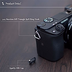 VKO Lug Ring Camera Strap Triangle Split Ring Hook Plastic Cap Compatible with All Brand D-SLR Rangefinder Mirrorless Camera W/Round Eyelet(2 Pair)