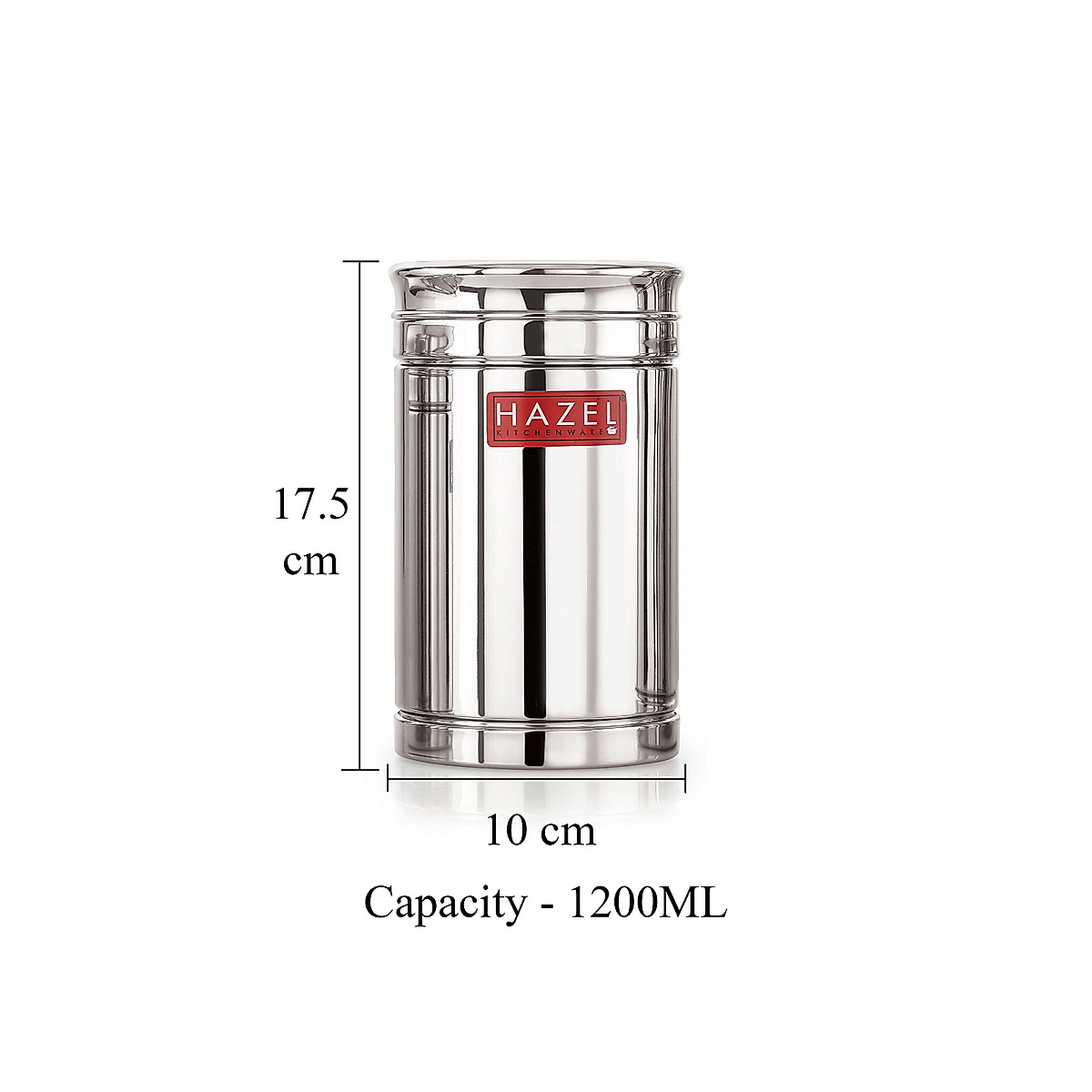 HAZEL Stainless Steel Container Set | 1200 ml Set of 5 Steel Container for Kitchen Storage Set | Air Tight Containers for Kitchen Storage | Ideal for Storing Rice, Cereal, Pulse, Snacks.