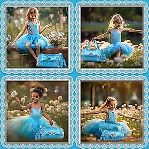 Moonmo Cute Ballet Dance Bag GirlsTutu Dress Dance Bag, Girls Lightweight Dreamy Blue Bag Ballerina Duffle Bag (Blue shoes)