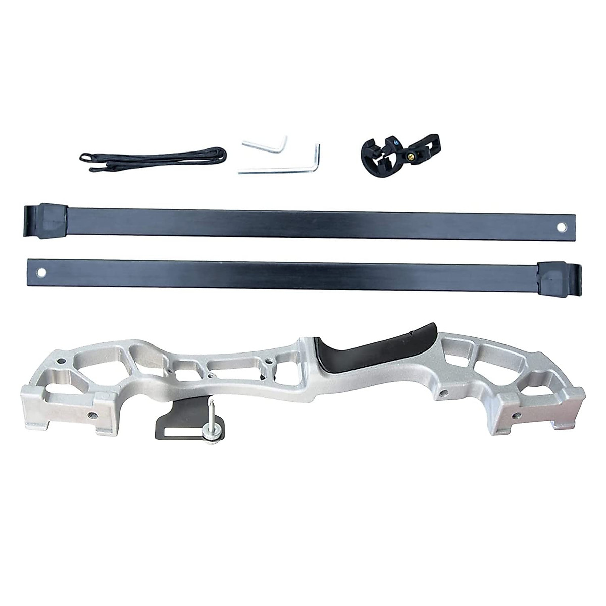 Monsour Archery Recurve Bow and Arrows Set for Adults Metal Riser 51" Longbow Kit Right Hand Straight Bow for Beginner Outdoor Hunting Shooting Practice (Silver 40lb)