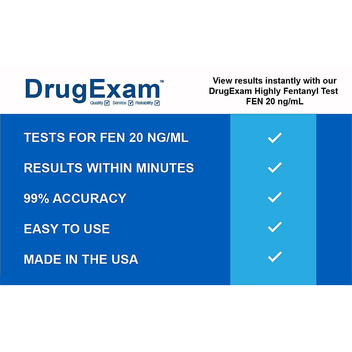 25 Pack - DrugExam Made in USA, FYT Urine Test Kit, Urine Test Strips, Highly Sensitive and Easy to Use. Drug Test Kit. Fen Test Kit. Highly Sensive Urine Test Kit.