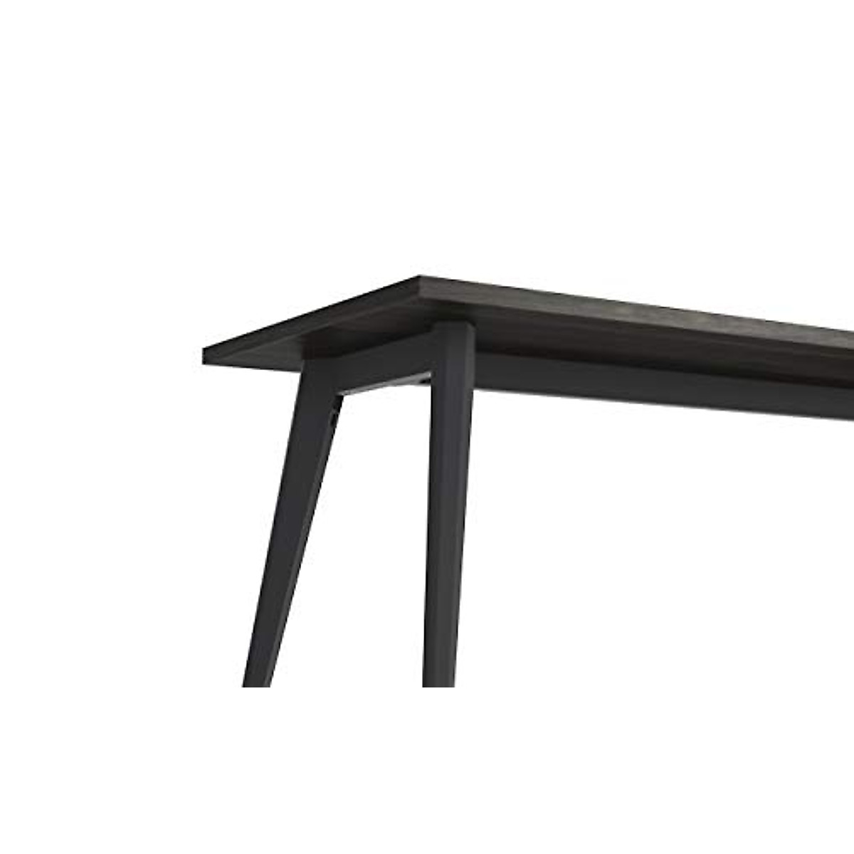 HON Basyx Commercial-Grade Executive Desk, Angled Metal Legs, 55", Gray