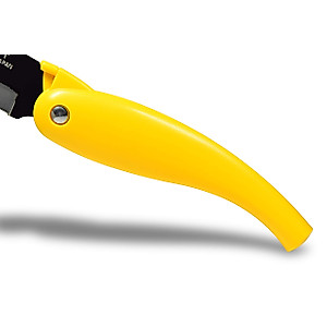 Seki Japan Folding Fruit Knife, Small Peeling Knife, 3.3-inch stainless steel blade with yellow plactic handle, for kitchen and outdoor