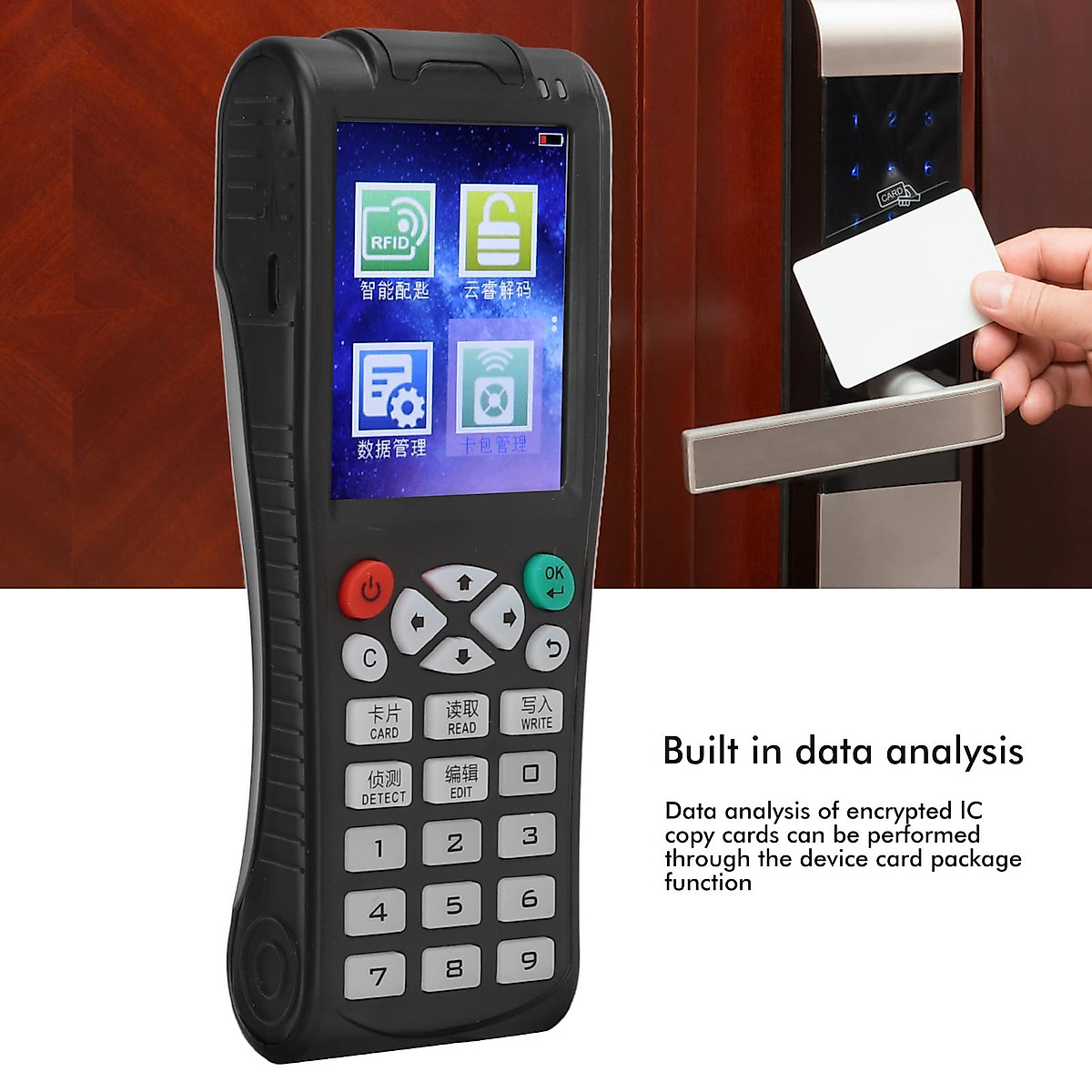 Card Copier USB Interface Smart Card Writer Duplicator ID IC HID UID Decoder, NFC Card Reader, Key Fob Cards Programmer for Access Control System