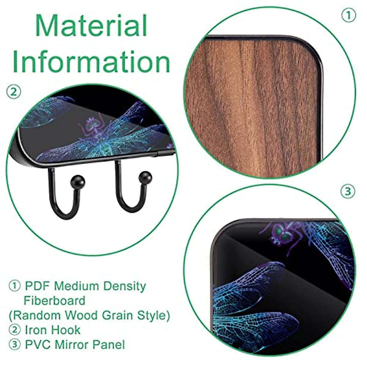 Dragonfly Insect Navy Blue Personalized Adhesive Hooks Towel Hooks Wall Hooks for Kitchen Bathroom