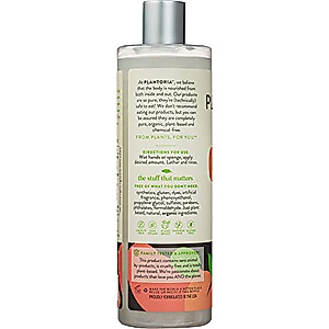 Plantoria Peach Body Wash | Plant Based Pure Natural Bodywash for Women & Men | Antioxidant Rich Body Skin Care Products With Deionized Water, Peach, Sweet Almond & Cactus | High in Vitamin A & C