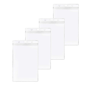 24PCS Transparent Extra Large 6x4" Badge Holders for Passport ID,Cash,Plane Ticket, Receipts,Credit Card, etc