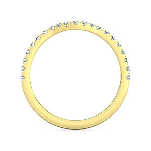 foreverjewelryhub 0.20ct Round Cut D/VVS1 Diamond Curved Half Eternity Wedding Band 14k Yellow Gold Plated 925 Sterling Silver