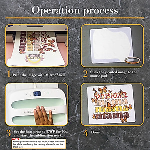 A-SUB Sublimation Mouse Pad Blank Rectangular Blanks 12 pcs for Sublimation Transfer Heat Press Printing Crafts 24x20x0.2cm White