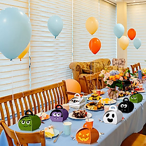 36 Pieces Halloween Trick or Treat Boxes Halloween Goodie Boxes Halloween Candy Boxes with Handle Candy Container Halloween Favor Boxes for Halloween Party Treat Favors Decoration, 6 Patterns