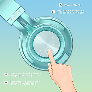 REETEC Wireless Bluetooth Headphones Over-Ear - [40 Hrs Playing Time, Soft Protein Earpads] Foldable HiFi Stereo Wireless Headphones with Microphone, Deep Bass Headset for Phone, PC, iPad - Mint Green