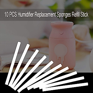 10Pcs Humidifier Sticks, Cotton Filter Refills Humidifier Replacement Wicks for Mini Portable Personal USB Powered Humidifiers in Office Bedroom