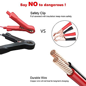 NDDI Car Battery Charger, 6V-12V 5A Smart Battery Trickle Charger Automotive Battery Charger Maintainer for Car Truck Motorcycle Lawn Mower Marine Lead Acid Batteries