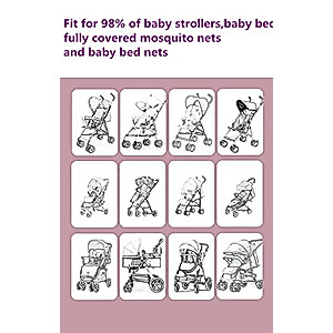 MINILUJIA Universal Foldable Star Mosquito Net and Storage Bag for Baby Stroller with Zipper Visible Breathable Sun Cover Bassinet Mesh Cover for Car Seat,Bassinets,Cradles,Cribs (Black with Star)