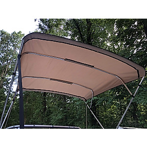 Replacement Bimini Top Canvas with Boot, Beige, 9' Long x 8.5' Wide, 16oz, by Cypress Rowe Outfitters, 4 Bow, fits 97-103" Wide