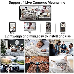 Mini Spy Camera Hidden Camera Video,Wireless WiFi Camera, Night Vision Motion Detection, 1080P Home Security Camera Nanny Cam Pet Camera Baby Camera
