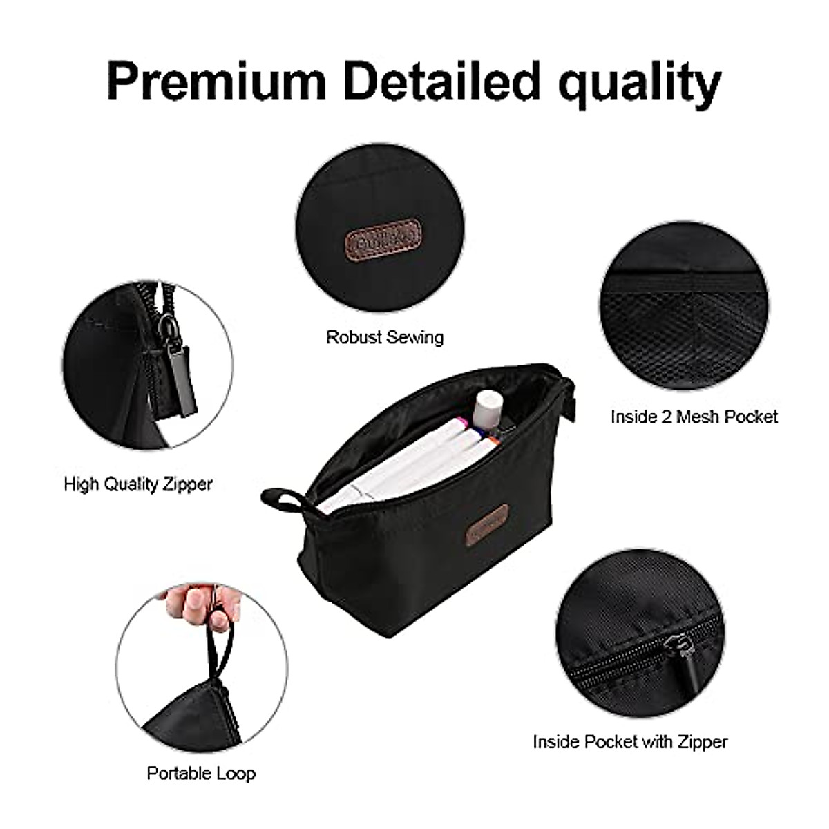 Gutliebe Pencil Case Multifunctional Pencil Pouch Pen Bag Marker Case Pouch Pencil Holder Compact Capacity for High Middle Primary School Student Teen Boy Portable (Pink)