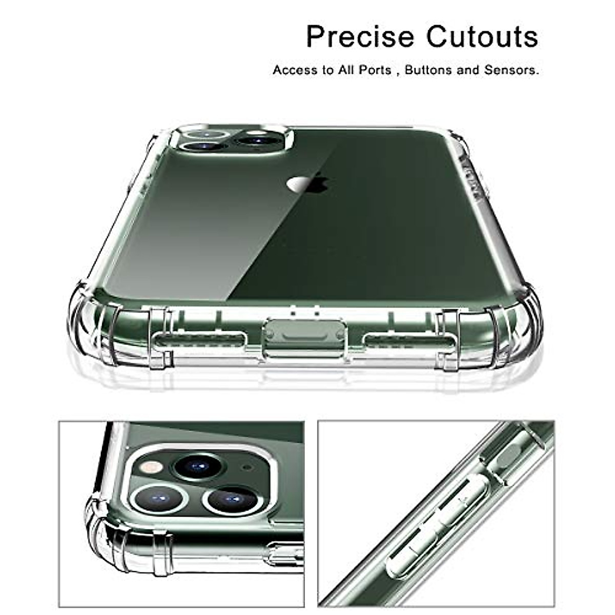 BAISRKE Case Cover for iPhone 11 Pro Max,[Built in Screen Protector] Dual Layer Full Body Shockproof High Impact Protective Phone Case Cover for iPhone 11 Pro Max 6.5 inch - Clear