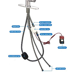 Touch Kitchen Faucet with Pull Down Sprayer, MSTJRY Kitchen Sink Faucets with Pullout Sprayer, Touchless Kitchen Faucet, Stainless Steel Faucets for Kitchen Sinks